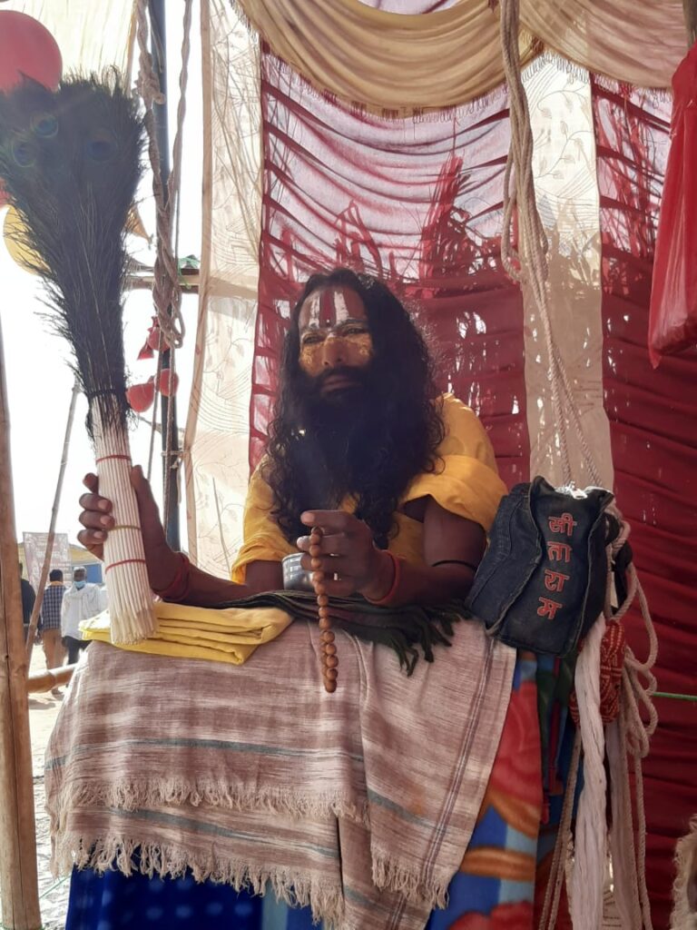 Sadhu meditates in standing position for three decades - Vrindavan Today